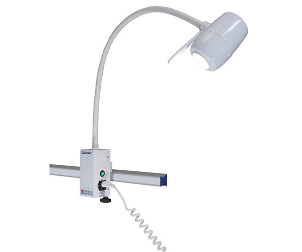 X210 rail-mount examination light with IEC coiled cable – DARAY